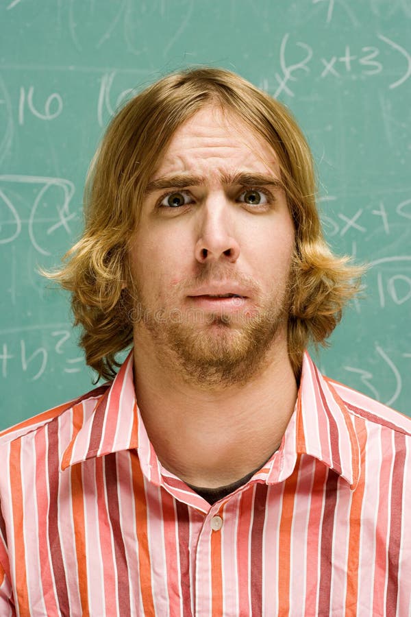 Male Student Looking Confused Stock Image - Image of male, information ...