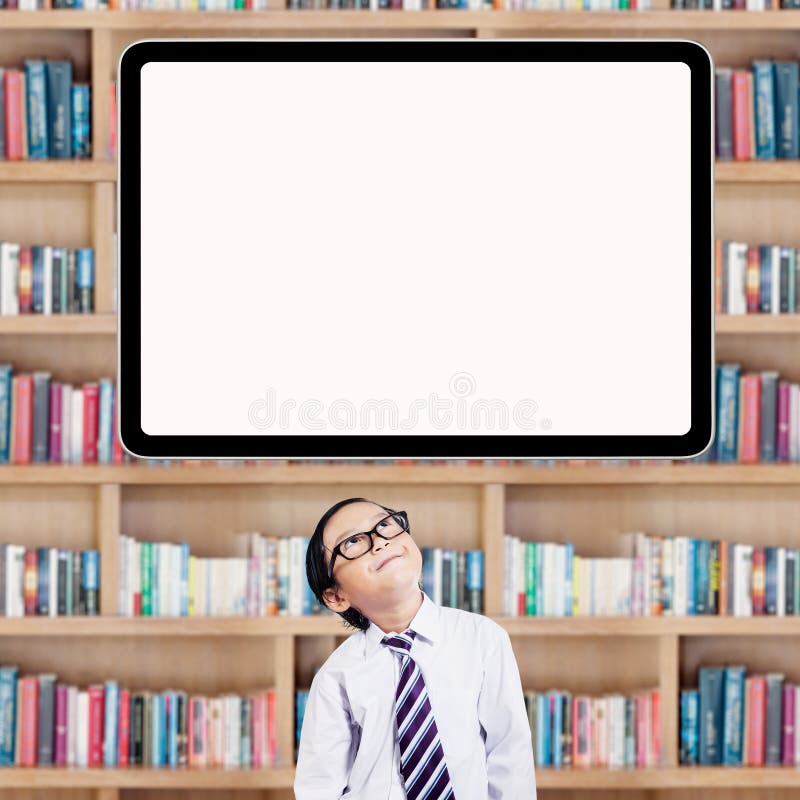 Male Student Looking Up at Whiteboard Stock Image - Image of business ...