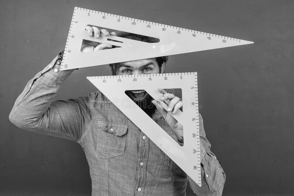 Male Student at Mathematics School Lesson. Pass the Math Exam. Learning ...