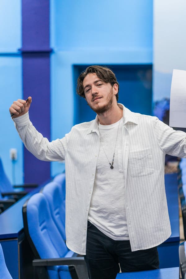 Male Student Posing after Successfully Passed Exam at University. Stock ...