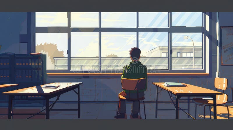 Looking Out Student Window Stock Illustrations – 162 Looking Out ...