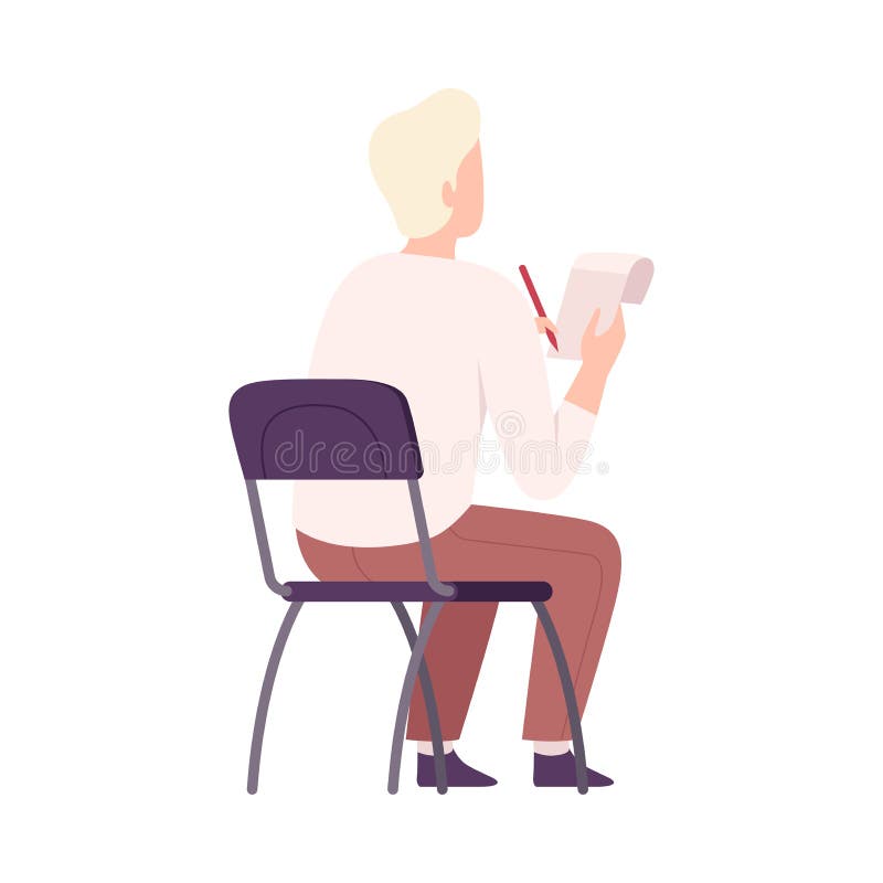 Back View Man Chair Stock Illustrations – 650 Back View Man Chair Stock ...