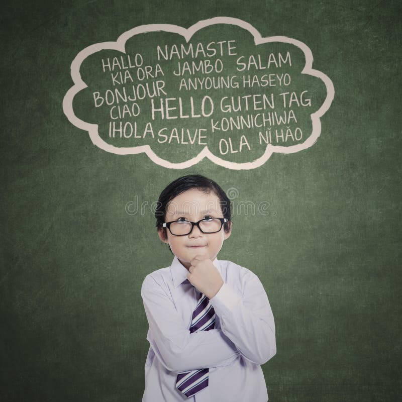 Schoolboy Learn Universal Language Stock Image - Image of chinese ...