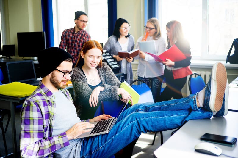 Male Student Using a Computer Stock Image - Image of male, knowledge ...