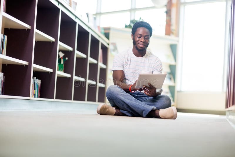 Student Carrying Backpack in Library Stock Photo - Image of area ...