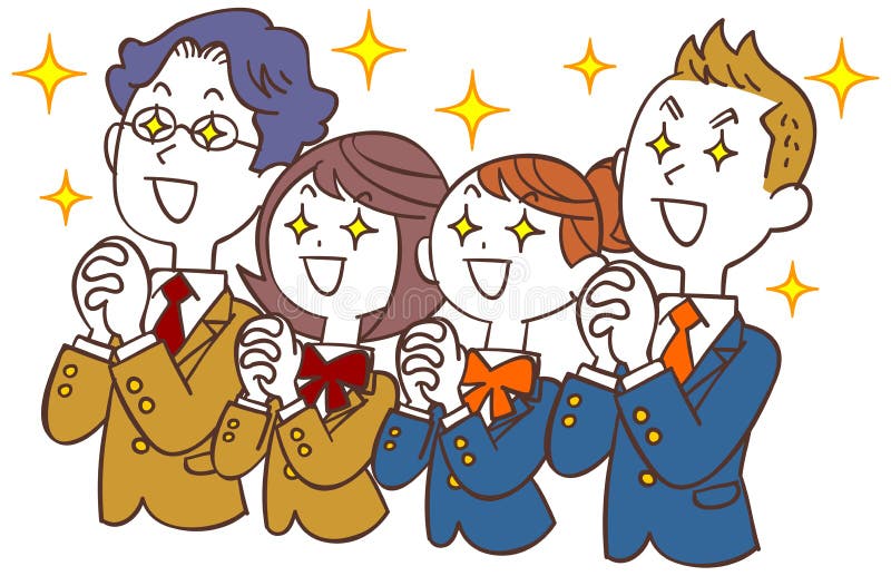 Male Students and Female Students with Hope Stock Vector - Illustration ...