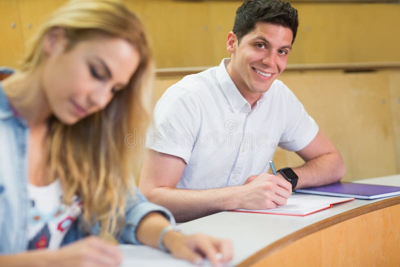 Male Students Smiling at Camera Stock Image - Image of exam, happiness ...