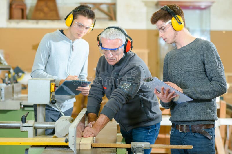 Male Students in Woodwork Class Stock Photo - Image of furniture ...