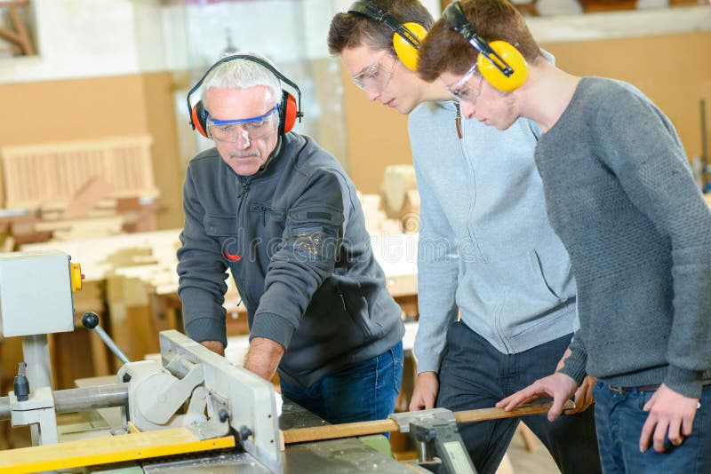 Male Students in Woodwork Class Stock Image - Image of sawing, rasp ...