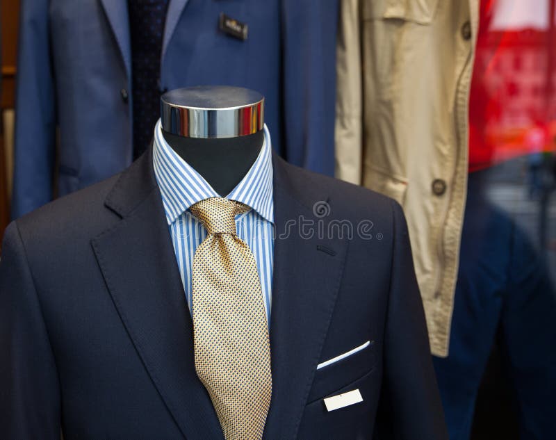 Male Suit in the Clothes Shop Stock Image - Image of cotton, suits ...