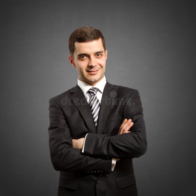 Male in Suit with Crossed Hands Stock Photo - Image of human, confident ...