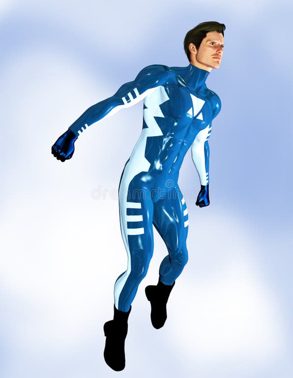 Male Superhero floating stock illustration. Illustration of game - 9087736