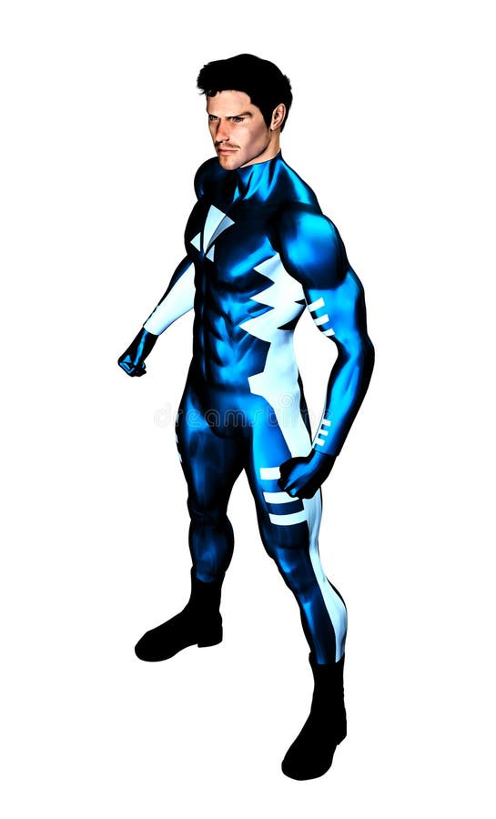 Super hero male side view stock illustration. Illustration of rendered ...