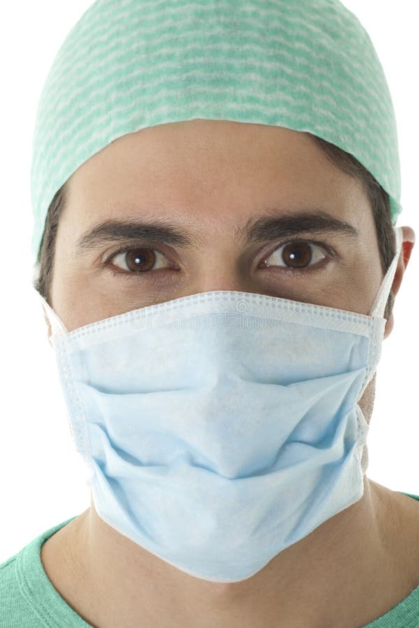 Headshot or Portrait of a Man Doctor Wearing Surgeon Mask Stock Image ...
