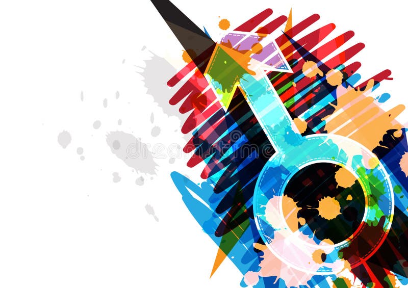 Male Symbol on Art Background Stock Vector - Illustration of retro ...