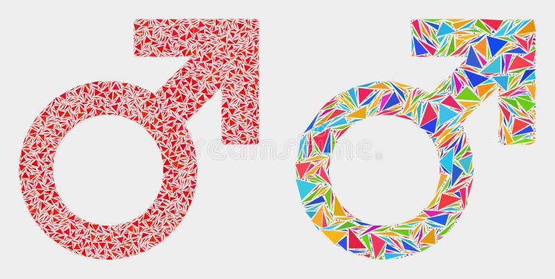 Vector Male Symbol Mosaic Icon of Triangles Stock Vector - Illustration ...