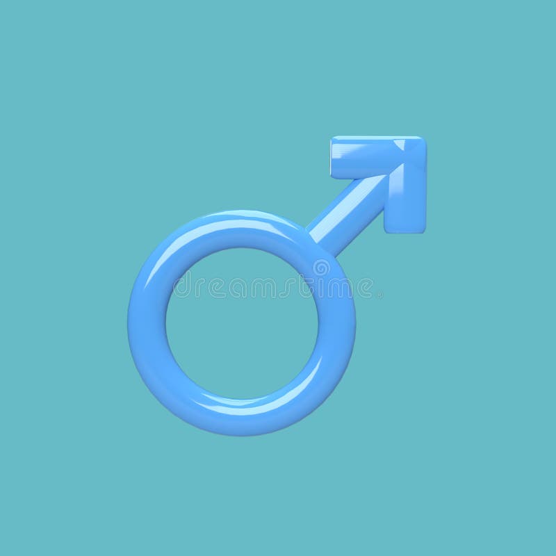 Male Symbol 3d Model Cartoon Style. Render Illustration Stock ...