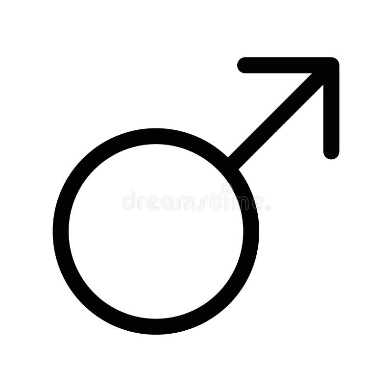 Male Symbol Icon Linear Logo Mark in Black and White Stock Vector ...