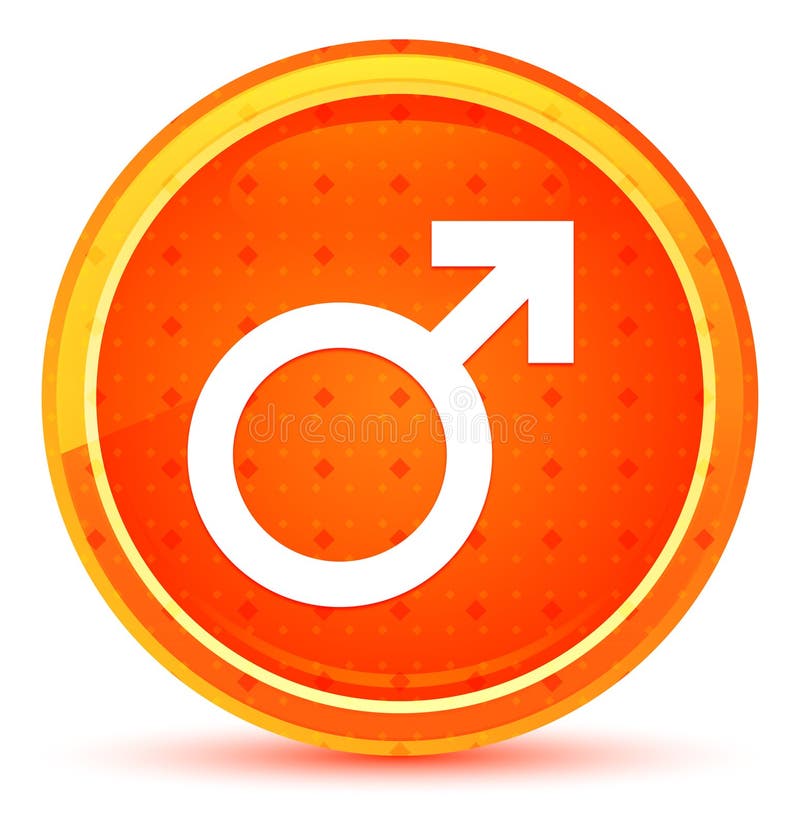 Male Symbol Icon Natural Orange Round Button Stock Illustration ...
