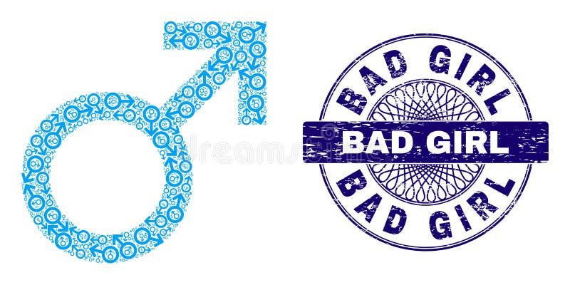 Male Symbol Recursion Mosaic of Male Symbol Items and Distress Bad Girl ... Male Symbol Recursion Mosaic of Male Symbol Items and Distress Bad Girl ...