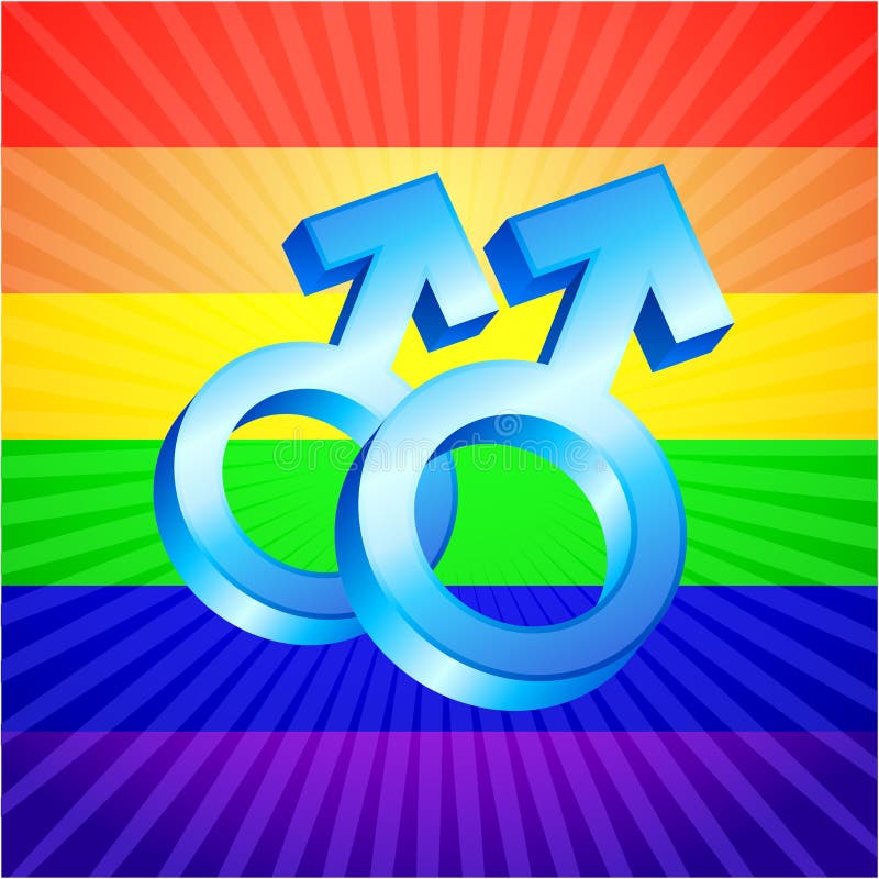 Male Symbols on Glowing Rainbow Background Stock Illustration ...