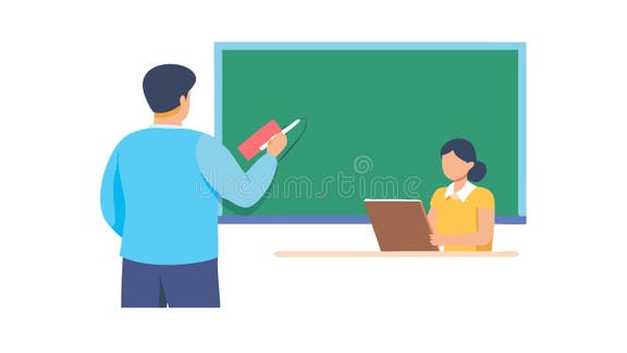 Male Teacher Instructing a Student in a Classroom Learning Setting ...