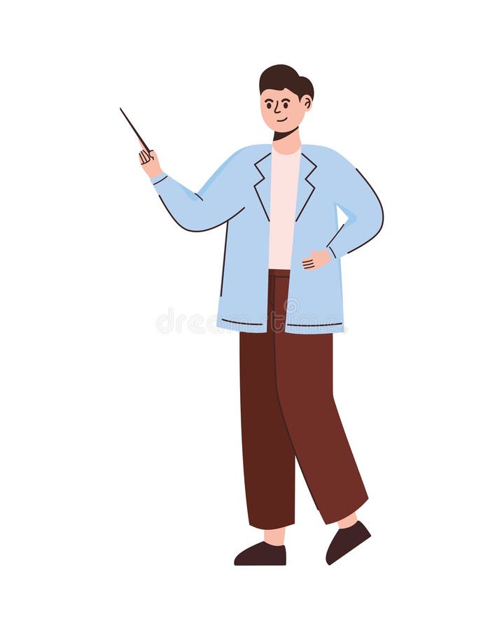 Male teacher with pointer stock vector. Illustration of male - 283986474