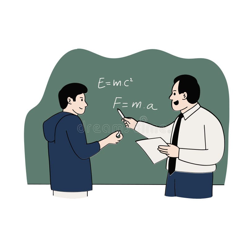 A Male Teacher Teaching Student Illustration Stock Vector ...