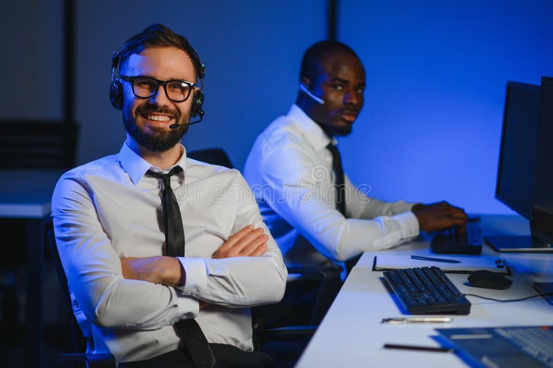 Male Technical Support Agent Trying To Explain Something To a Client ...