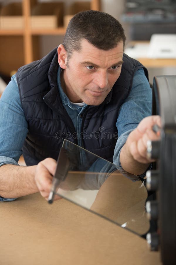 Male Technician Checking Oven with Digital Multimeter Stock Image ...