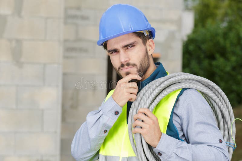 Male Technician Looking at Camera Stock Photo - Image of copyspace ...