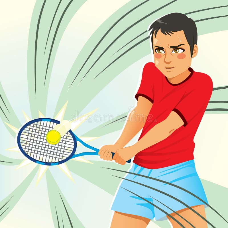 Male Tennis Player stock vector. Illustration of racquet - 127636871