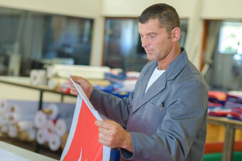 Male Textile Industry Worker Stock Image - Image of employee, textilist ...