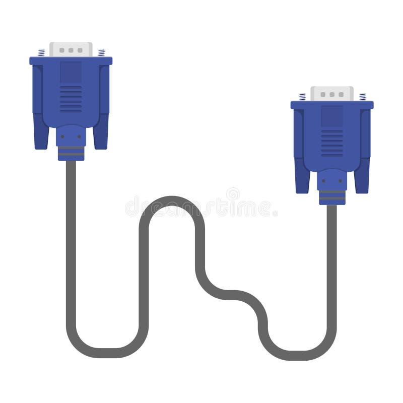 Male To Male VGA Cable Flat Illustration. Clean Icon Design Element on ...
