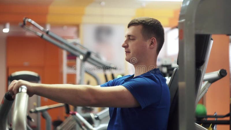 Male Training Chest Muscles Using Exercise Machine for Body Mass ...
