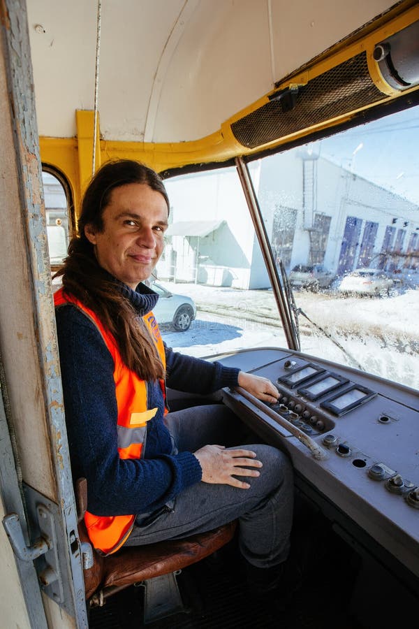 Male Tram Driver at the Old Tramway Stock Image - Image of driving ...