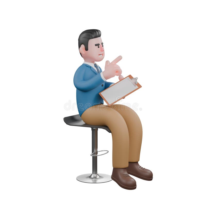 A Male Tv Presenter Sits Holding a Clipboard with His Left Hand, and ...