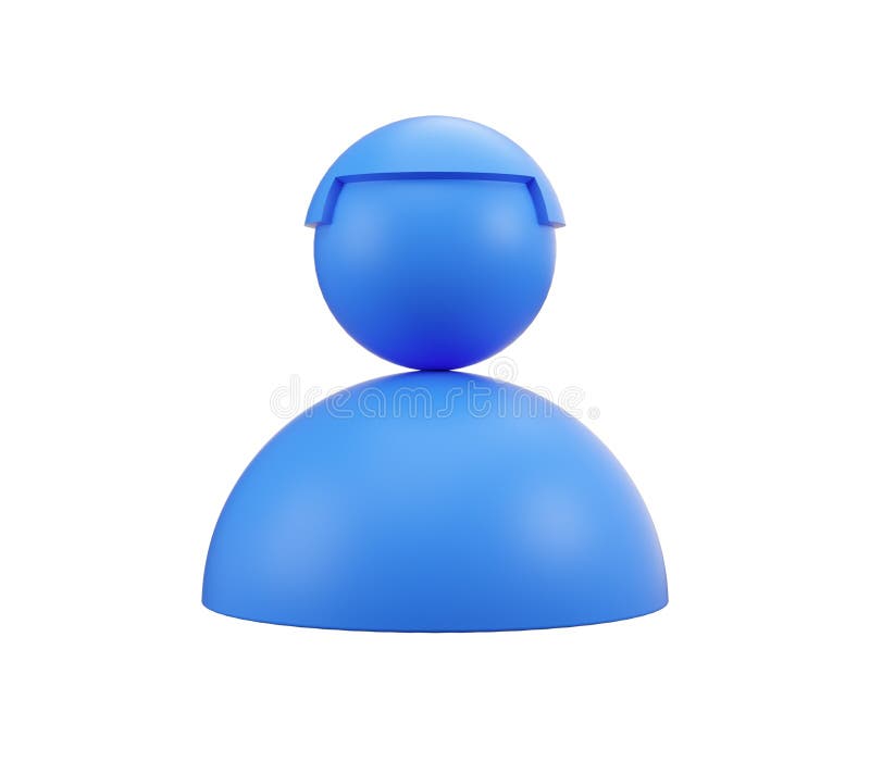 Male User Avatar. 3d Rendering. Stock Illustration - Illustration of ...