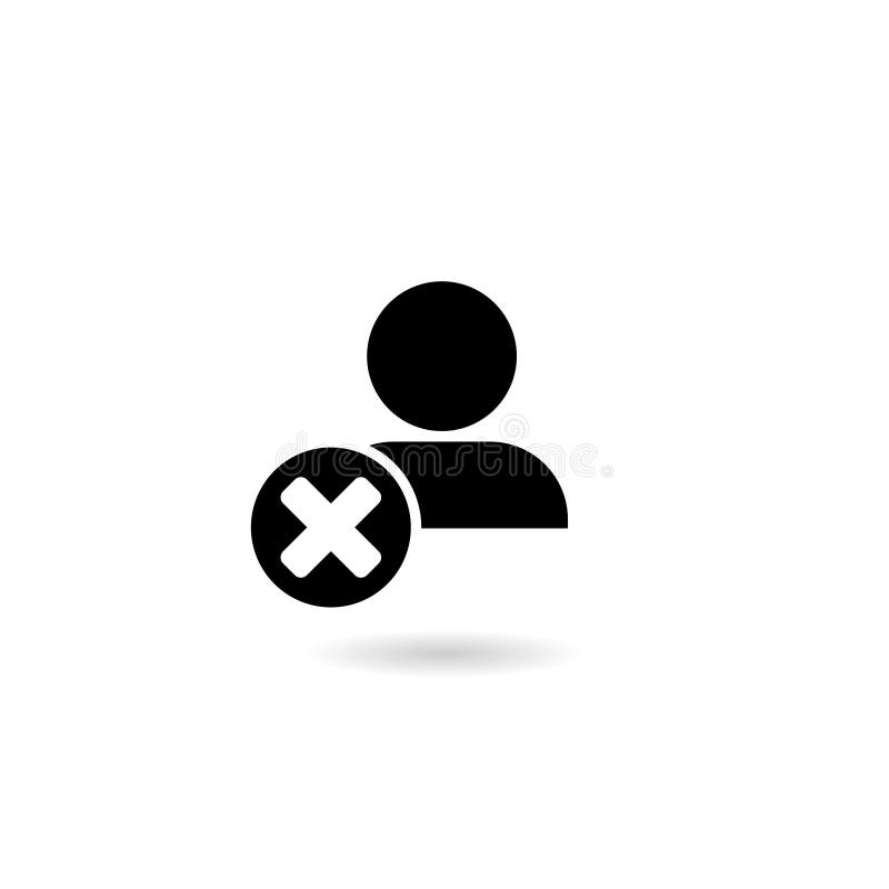 Male User Delete Icon with Shadow Stock Vector - Illustration of cancel ...