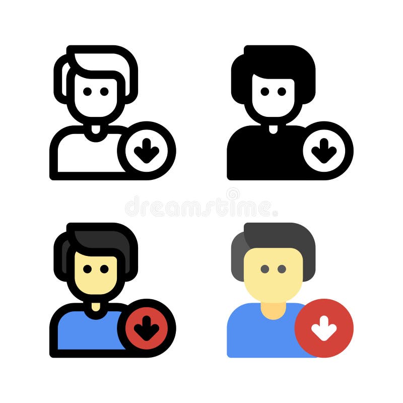 Male User Download Icon, Logo, and Illustration Stock Illustration ...