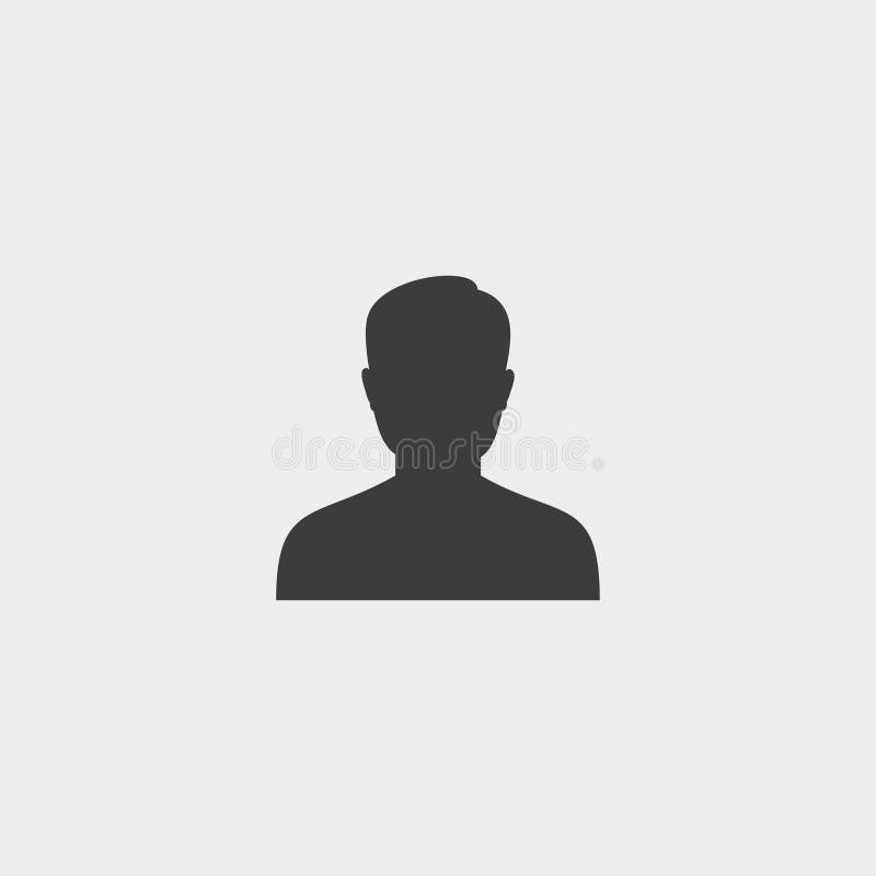Male User Icon in a Flat Design in Black Color. Vector Illustration ...