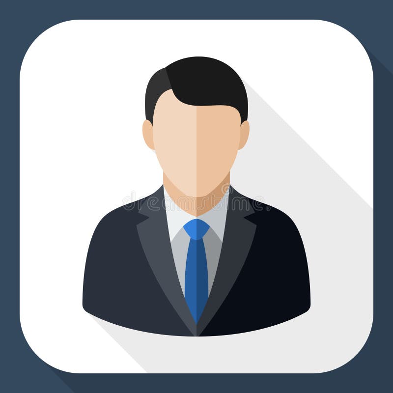 Male User Icon with Long Shadow Stock Vector - Illustration of person ...