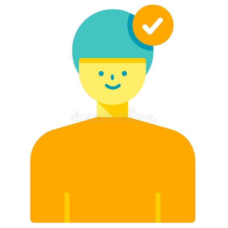 Male User Verified Flat Illustration Stock Vector - Illustration of ...