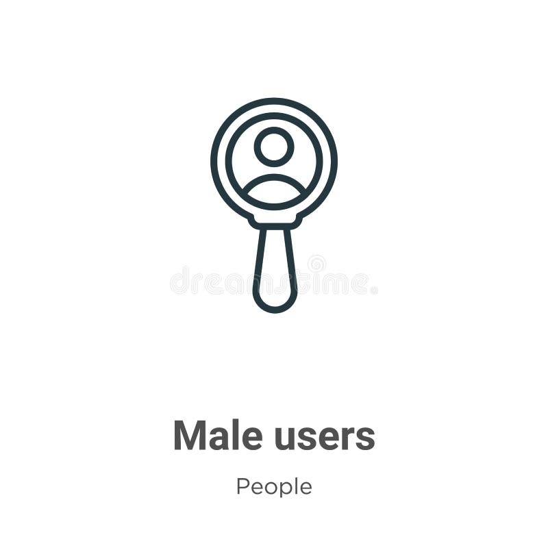 Male Users Outline Vector Icon. Thin Line Black Male Users Icon, Flat ...
