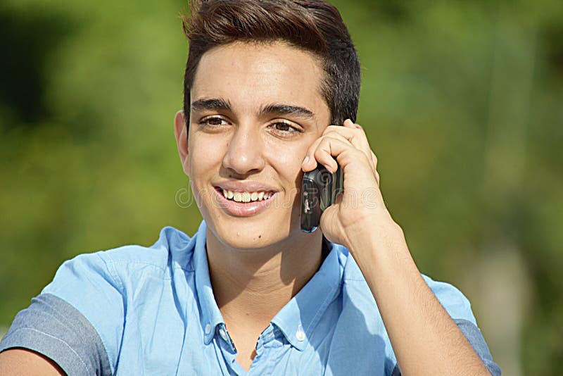 Male Using Cell Phone and Happy Stock Image - Image of telephone ...