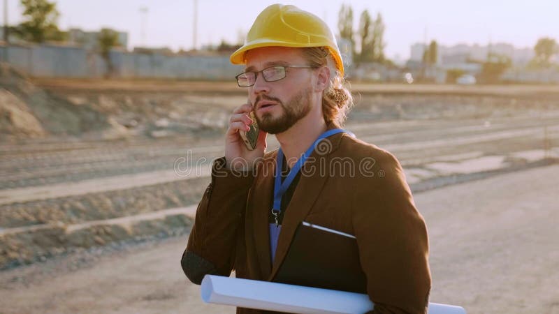 Male Using Modern Gadget for Work at Site Stock Photo - Image of ...