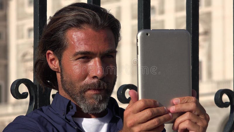 Male Using Tablet stock photo. Image of tech, adult - 107483570
