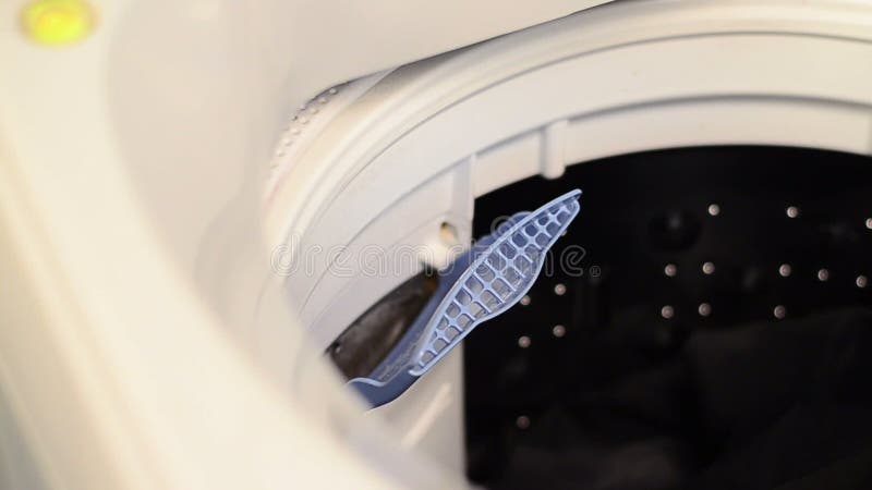 Male Using Washing Machine and Insert Washing Powder Stock Footage ...