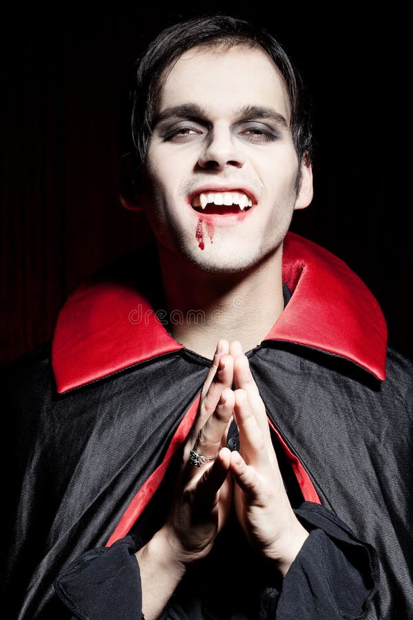 Male Vampire with a Dangerous Smile Stock Photo - Image of happy ...