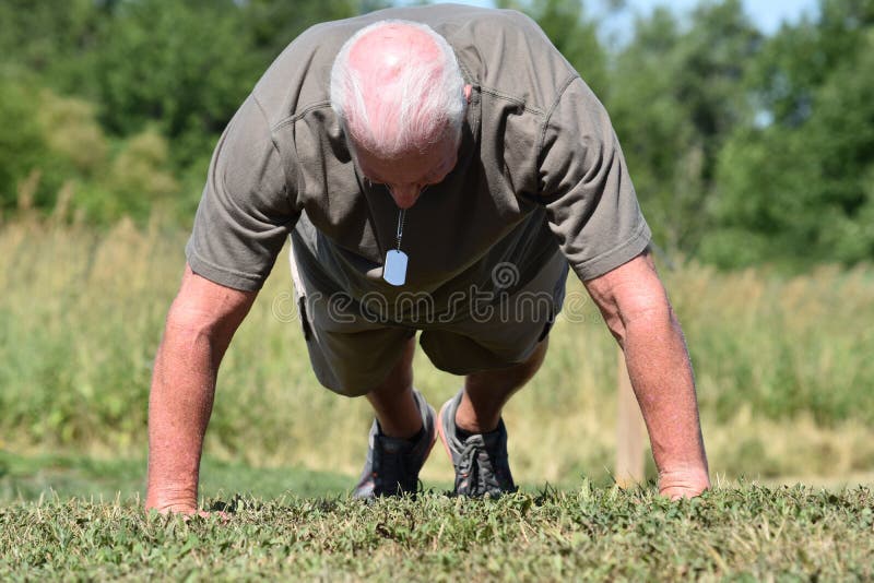 Male Veteran Working Out Exercising Stock Image - Image of soldiers ...